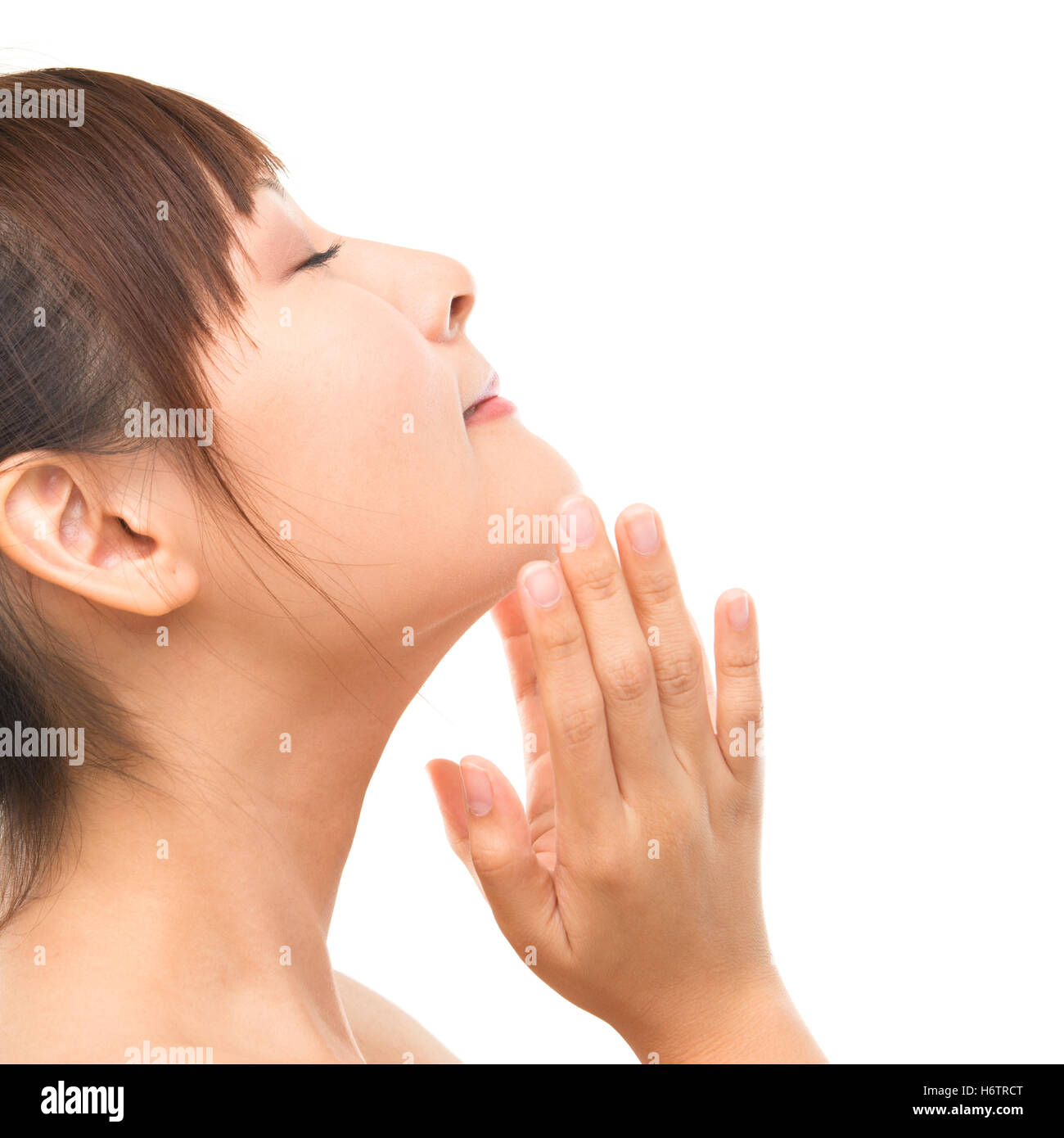 Side profile young woman laughing hi-res stock photography and images ...