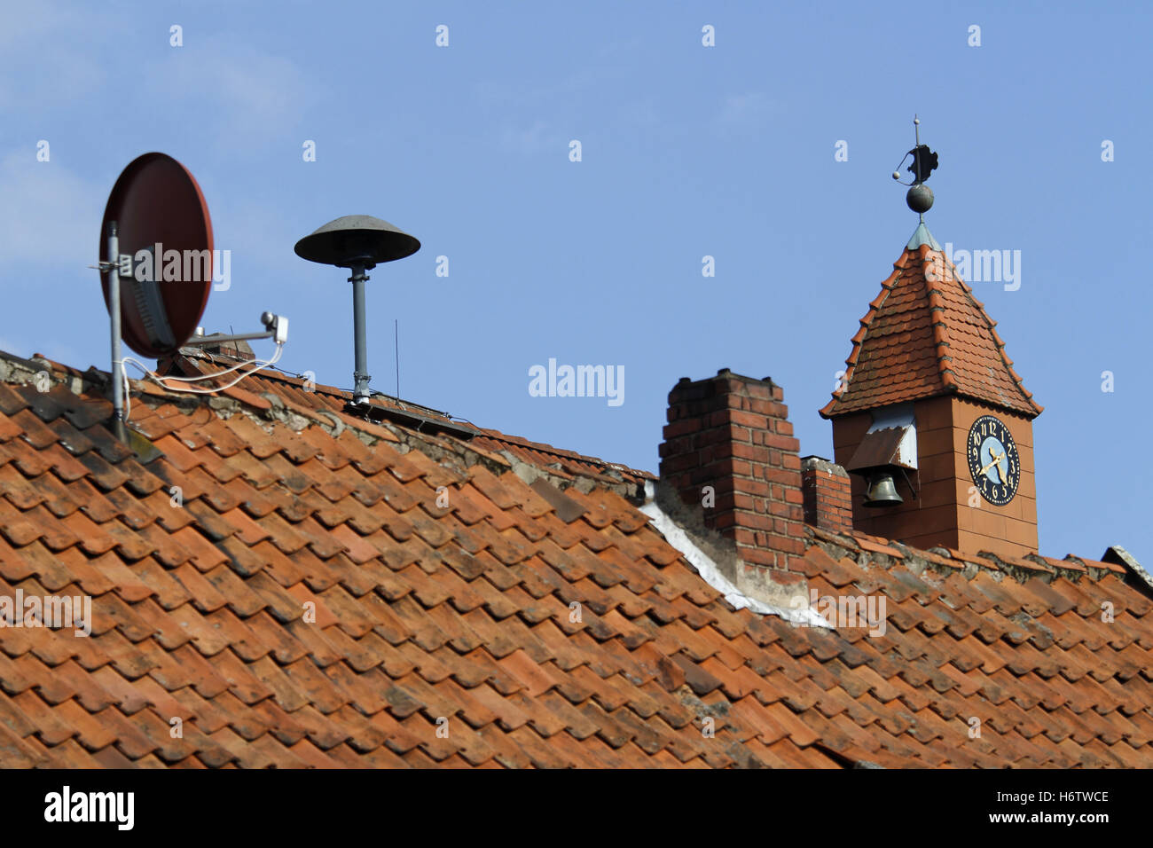 clock siren bell hour clock tower rooftop old blue tower detail clock ...
