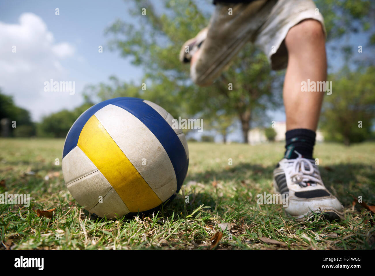 Football legs ball hi-res stock photography and images - Alamy