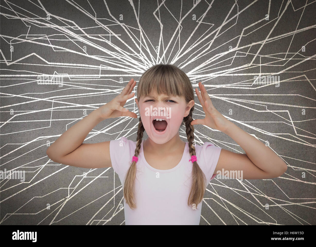 Cute child screaming because she is angry Stock Photo - Alamy