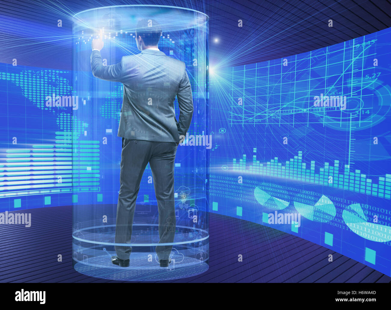 Man in stock exchange trading concept Stock Photo - Alamy