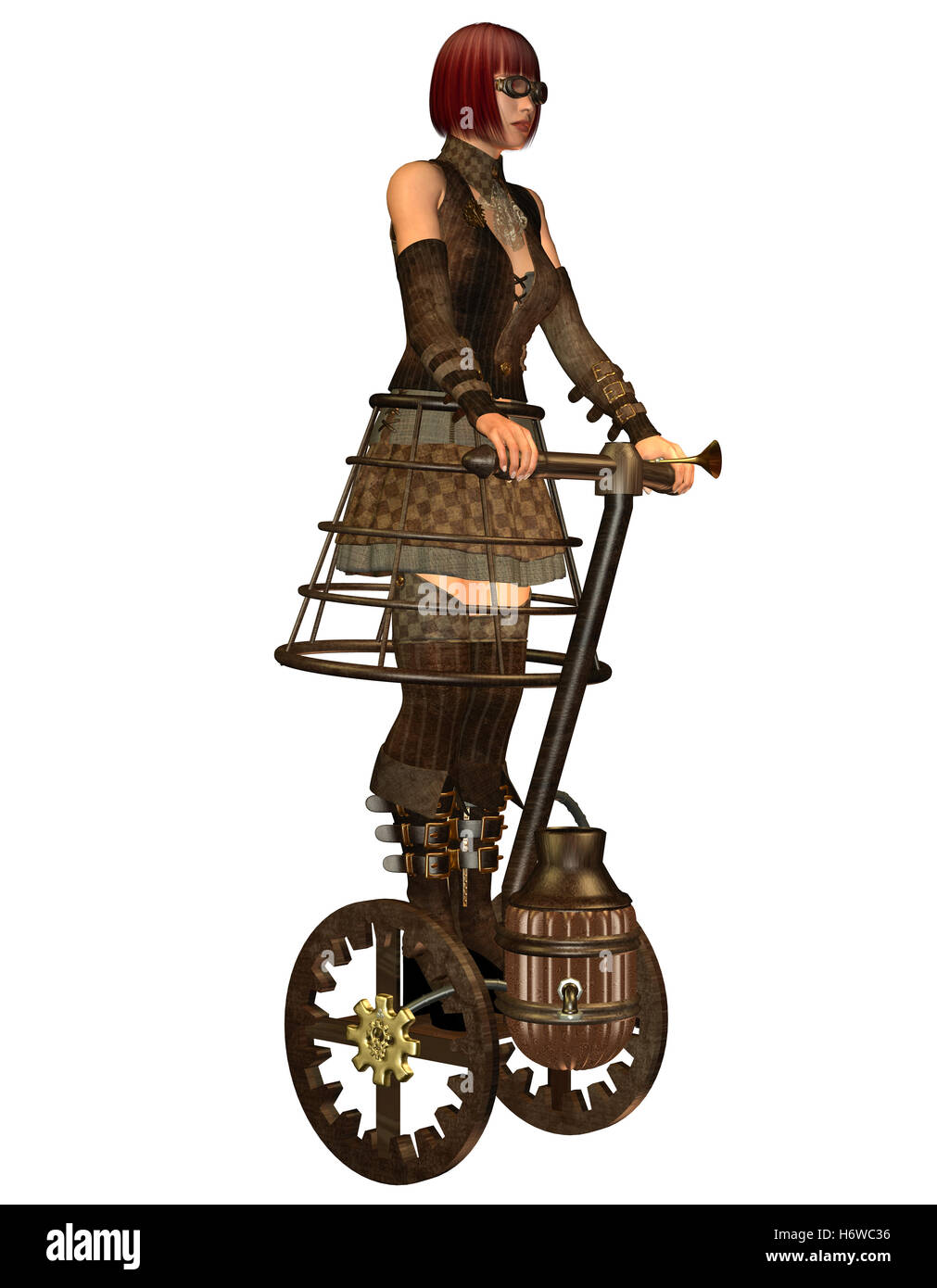 steampunk girl on a steam-driven transport Stock Photo - Alamy