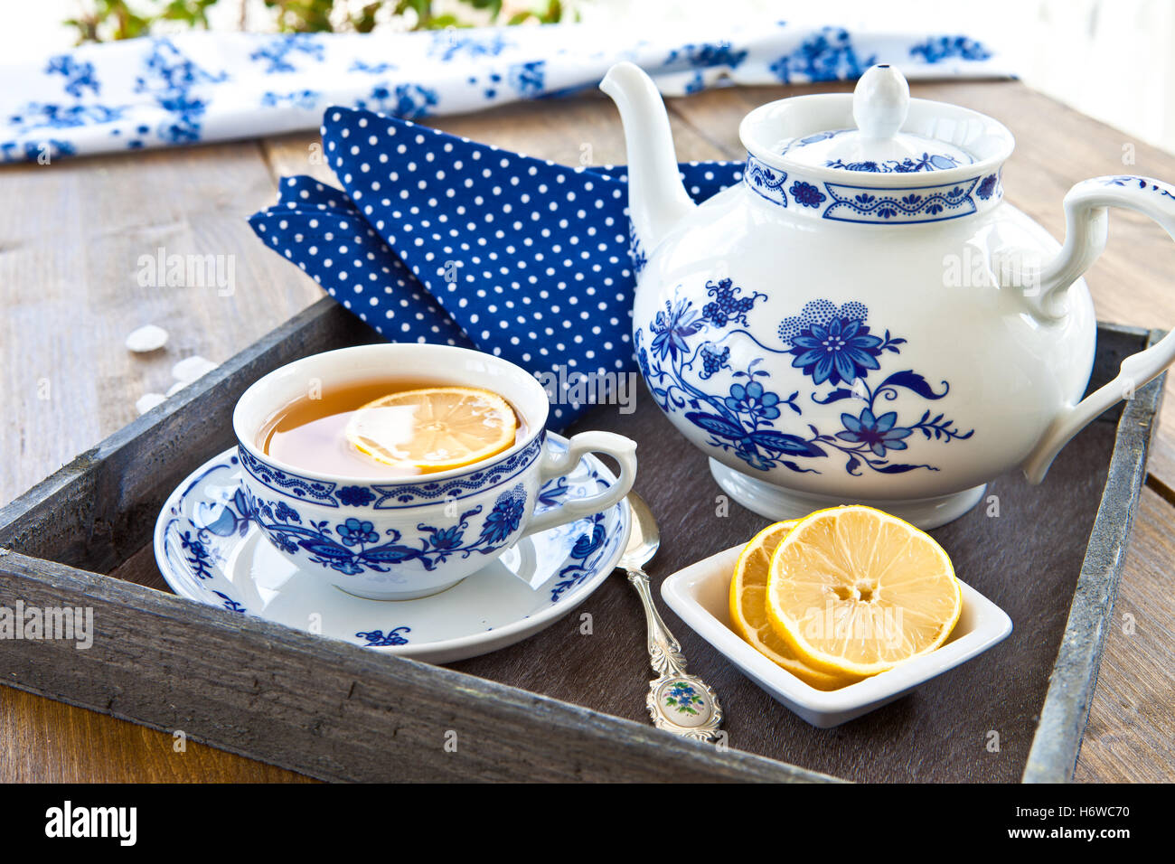 Blue china tea cup hi-res stock photography and images - Alamy