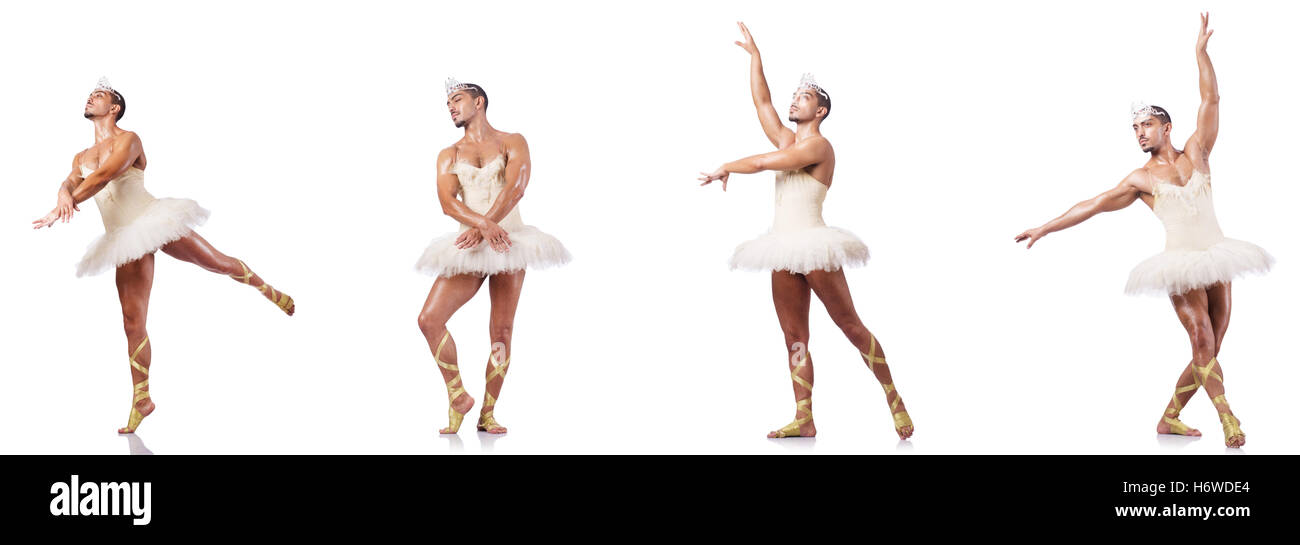 Man in ballet tutu isolated on white Stock Photo - Alamy