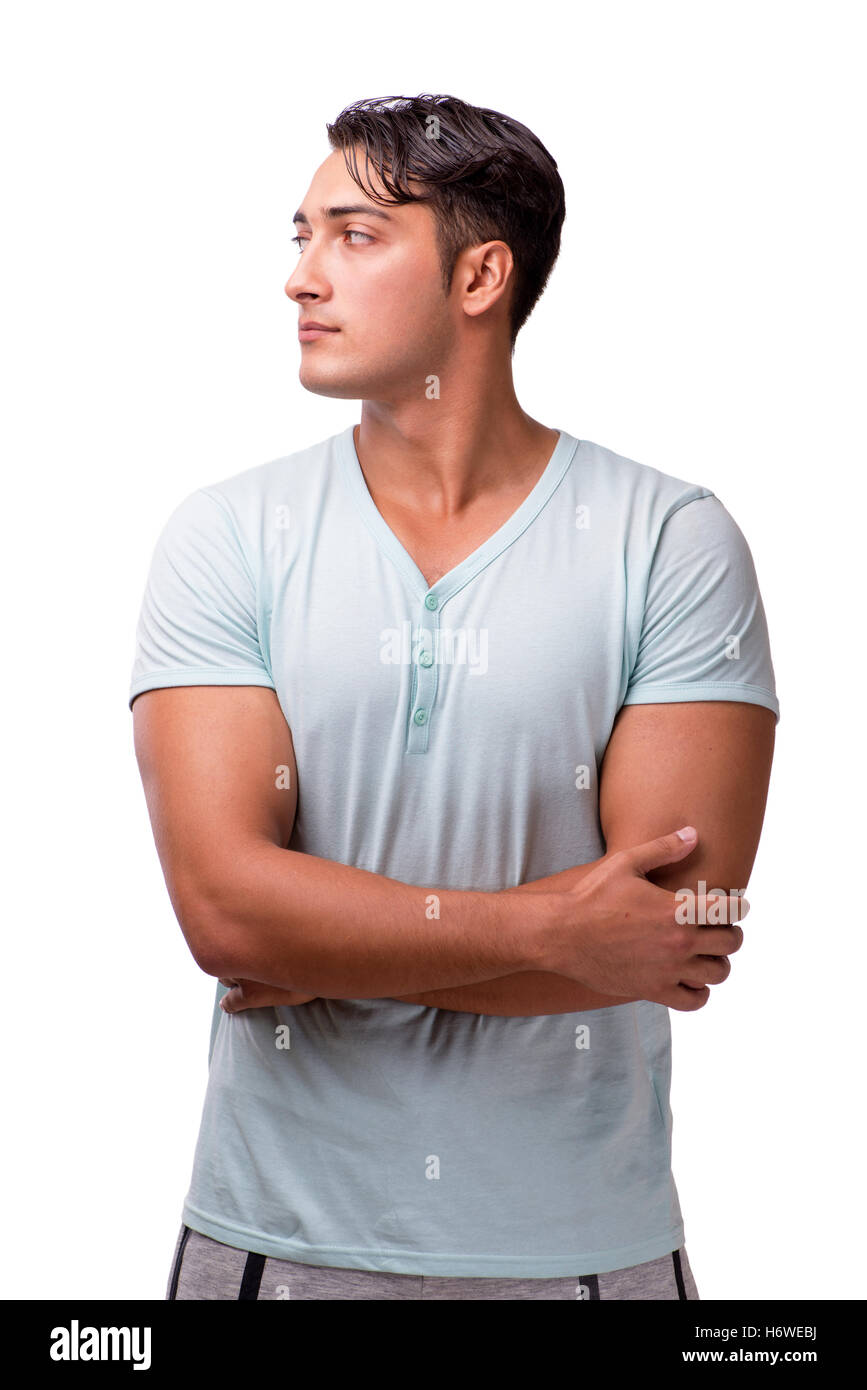 Young handsome man isolated on the white background Stock Photo - Alamy