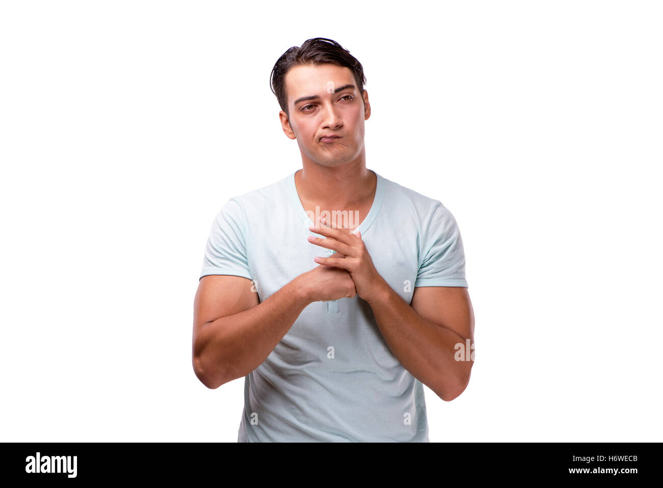 Young handsome man isolated on the white background Stock Photo - Alamy