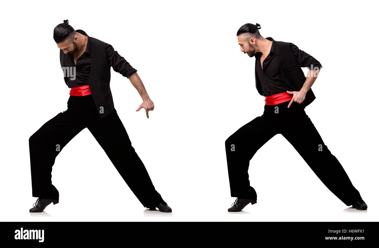 Spanish dancer in various poses on white Stock Photo - Alamy