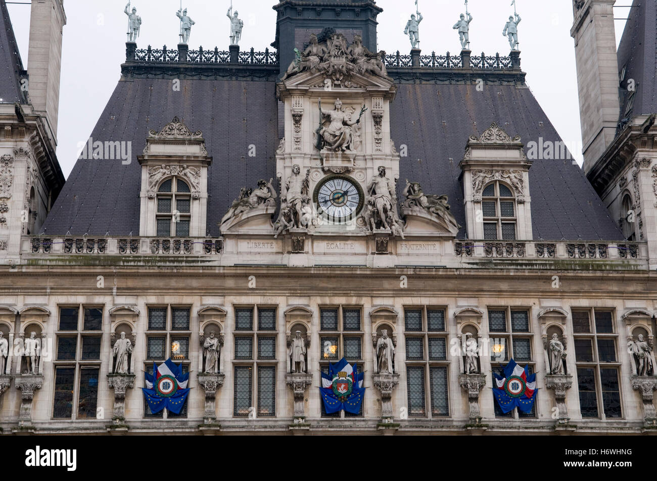 City hall Hotel de Ville, Paris, France, Europe Stock Photo - Alamy