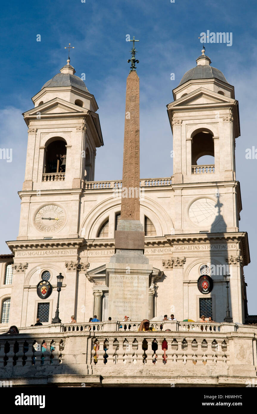 Obelisk in front of the church of Santissima Trinità al Monte Pincio ...