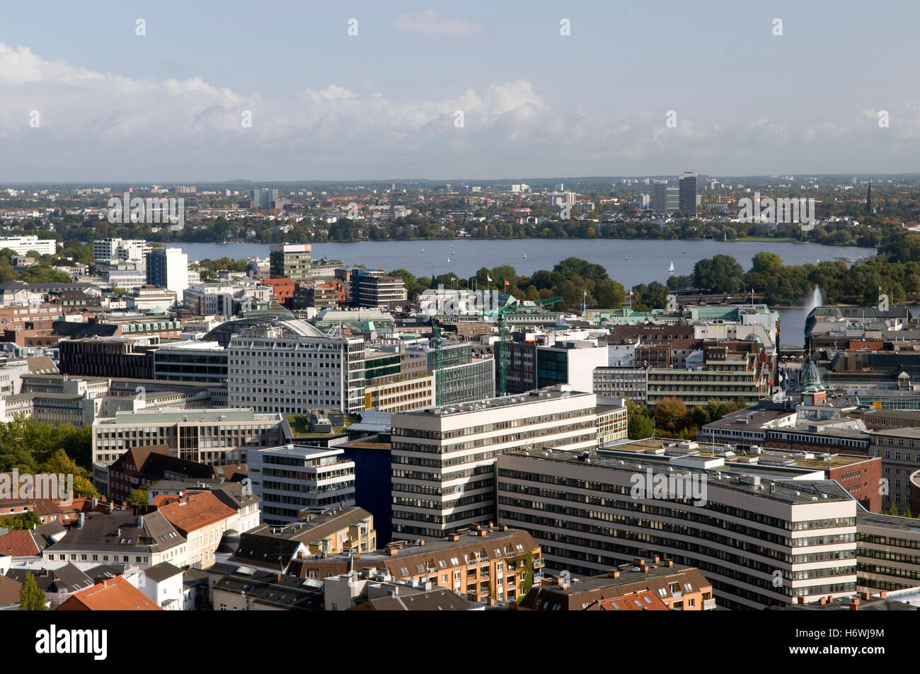 View from the tower of the St. Michaelis' church towards the Inner ...