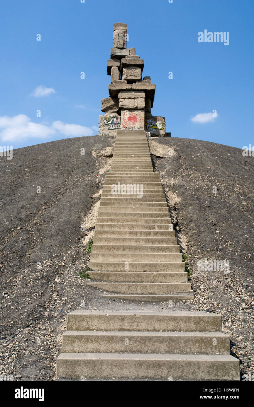 Landmark on the Halde Rheinelbe dump, Route der Industriekultur Route ...