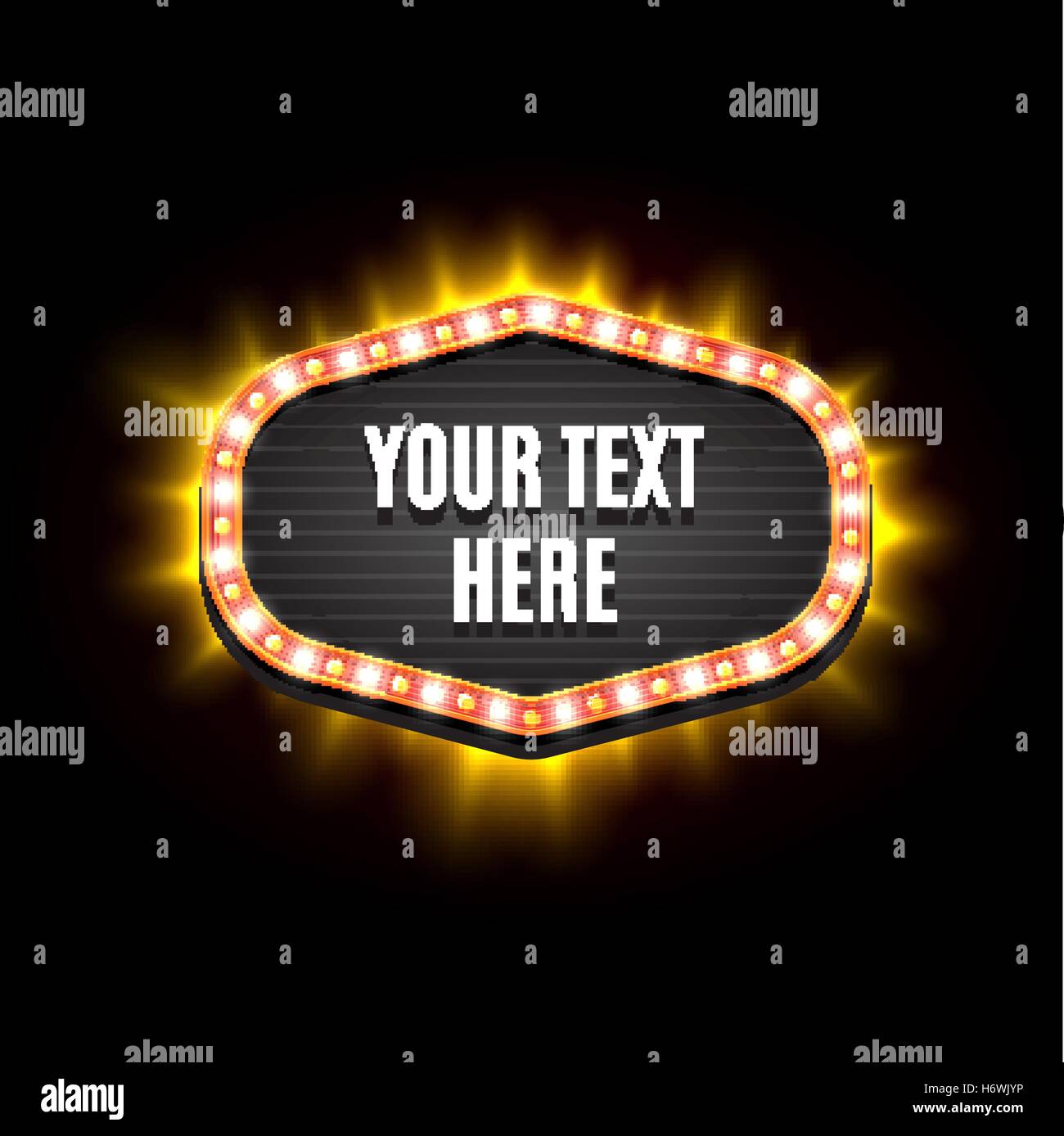 Shining retro light frame banner template. Vector illustration EPS 10 ...