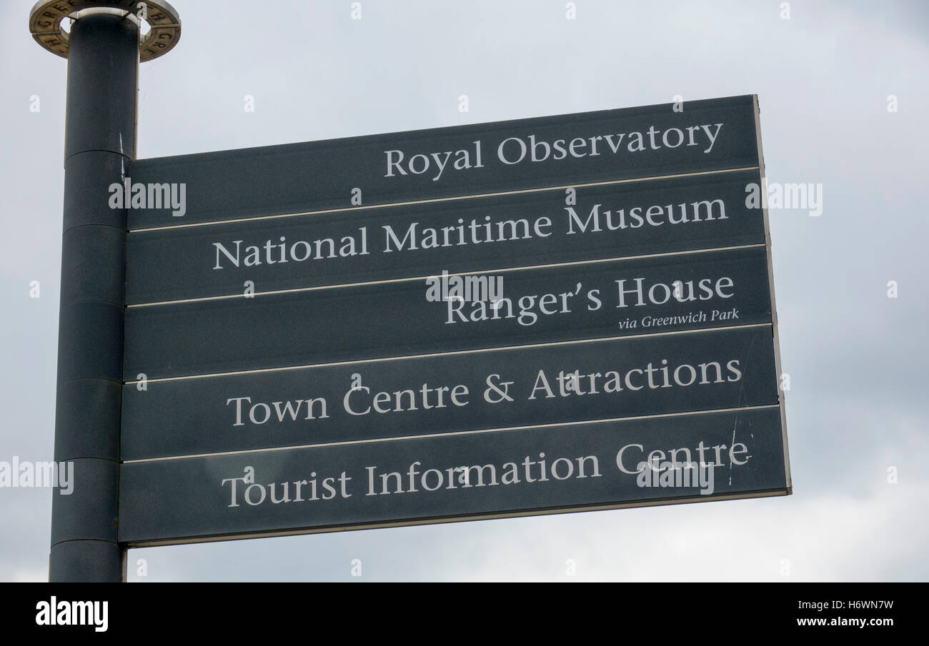 Direction Sign to the Royal Observatory and National Maritime Museum ...