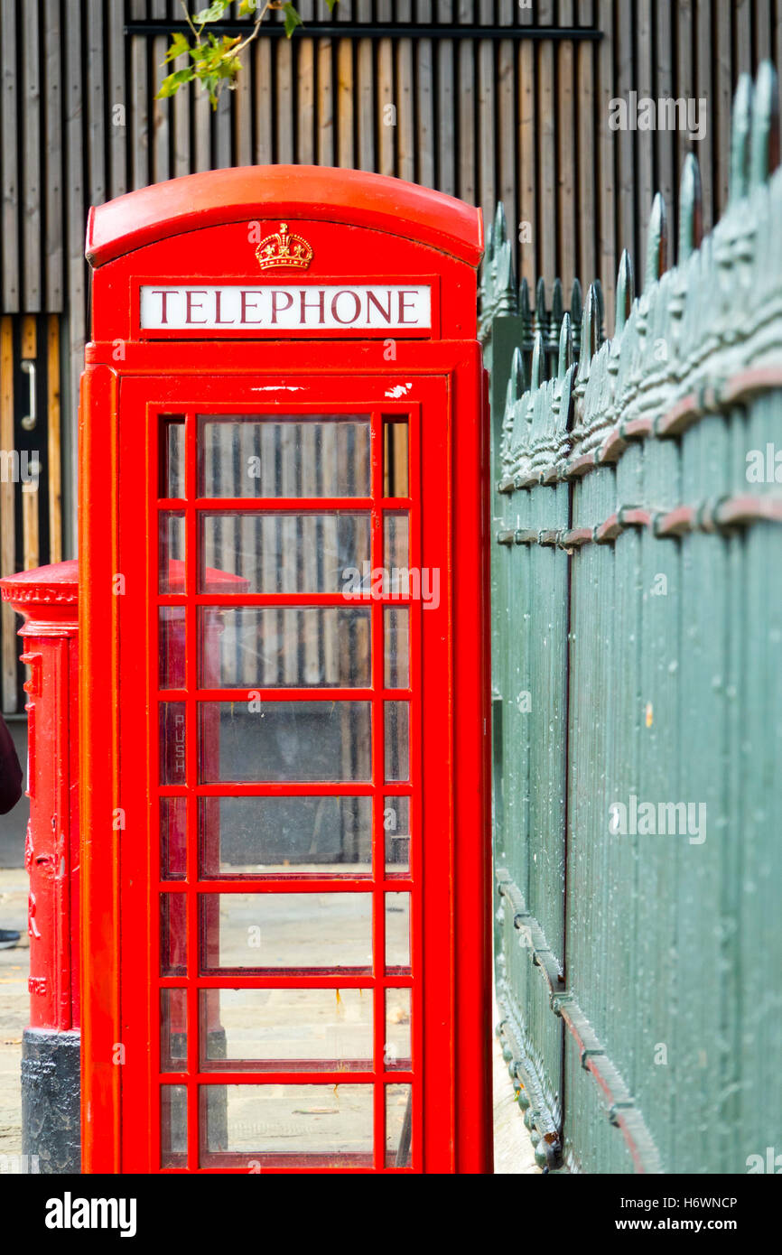 Original red phone booth at Greenwich Stock Photo - Alamy