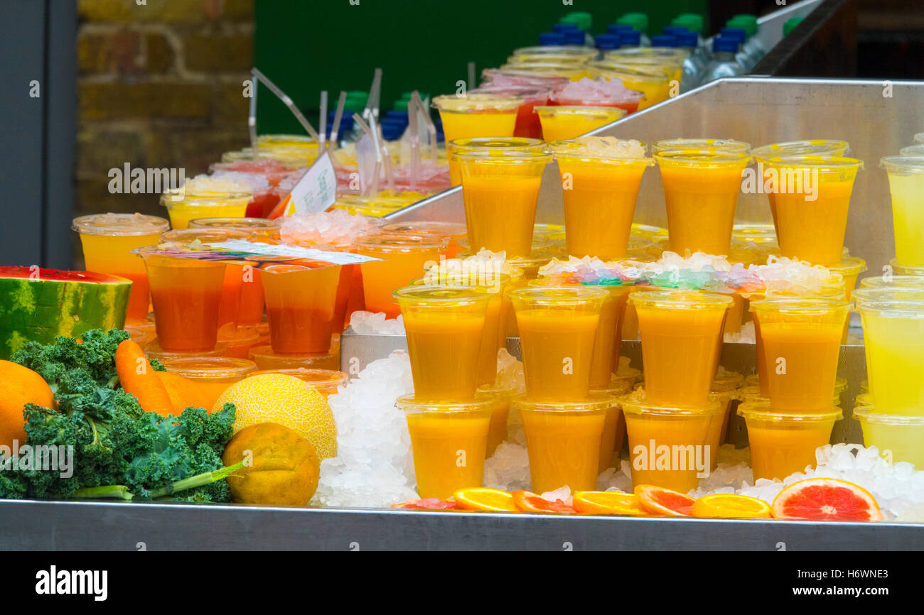 Freshly squeezed juices Stock Photo - Alamy