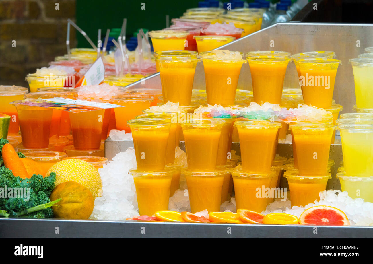 Freshly squeezed juices Stock Photo - Alamy
