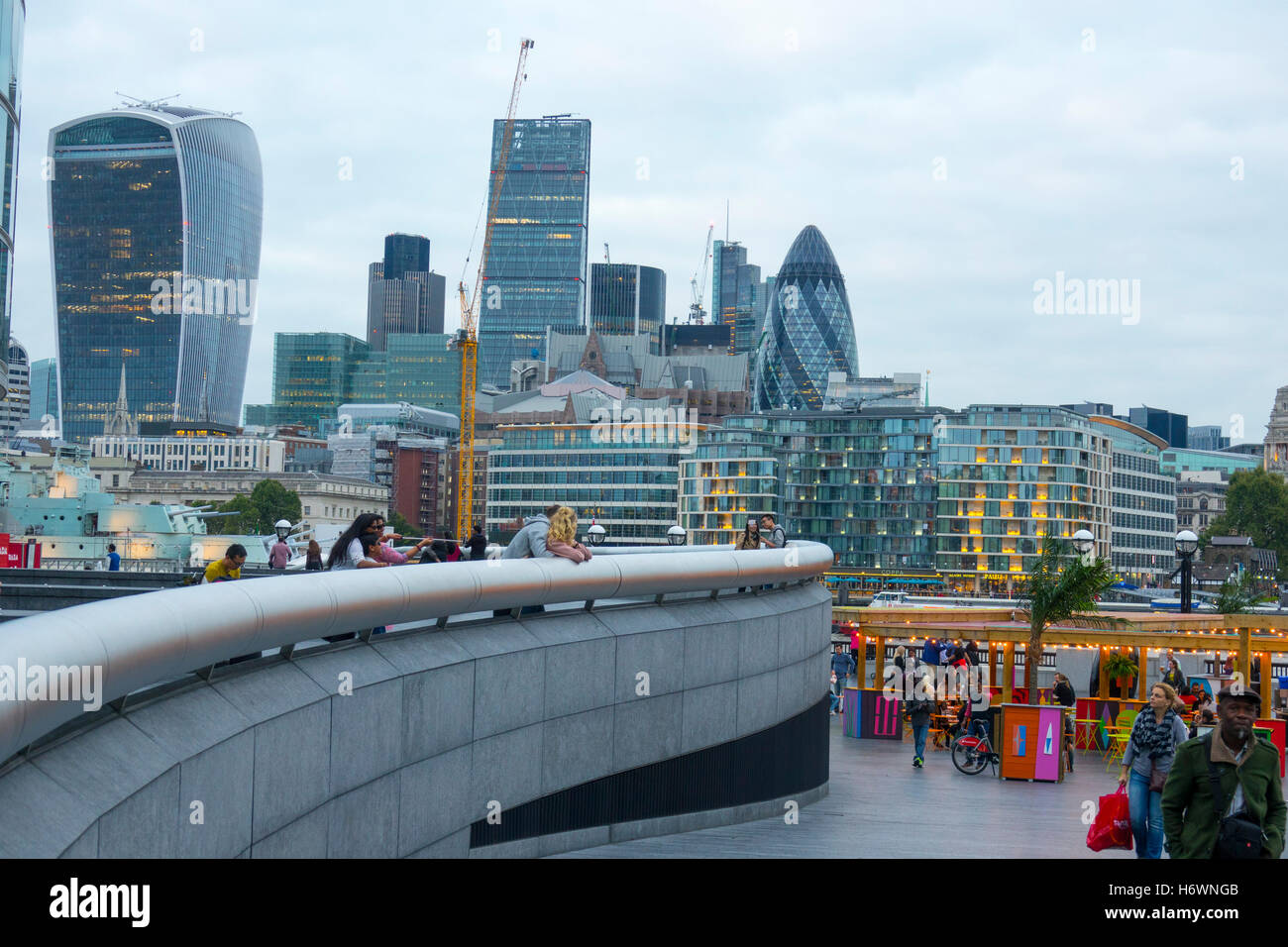 The skyline of the City of London - view from More London Riverside ...