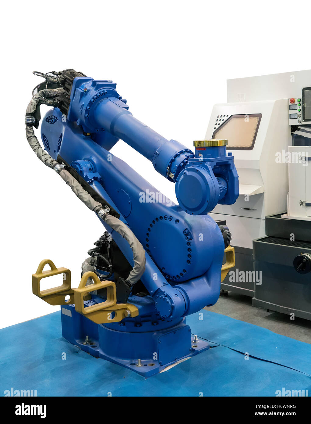 Robotic arm at production line in factory Stock Photo - Alamy