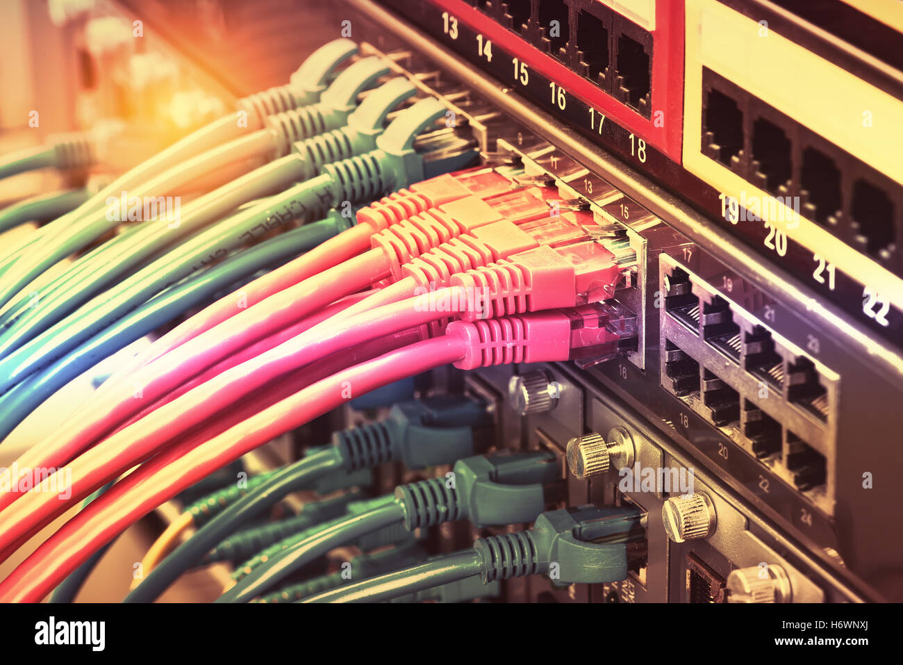 Network switch and ethernet cables,Data Center Concept Stock Photo - Alamy