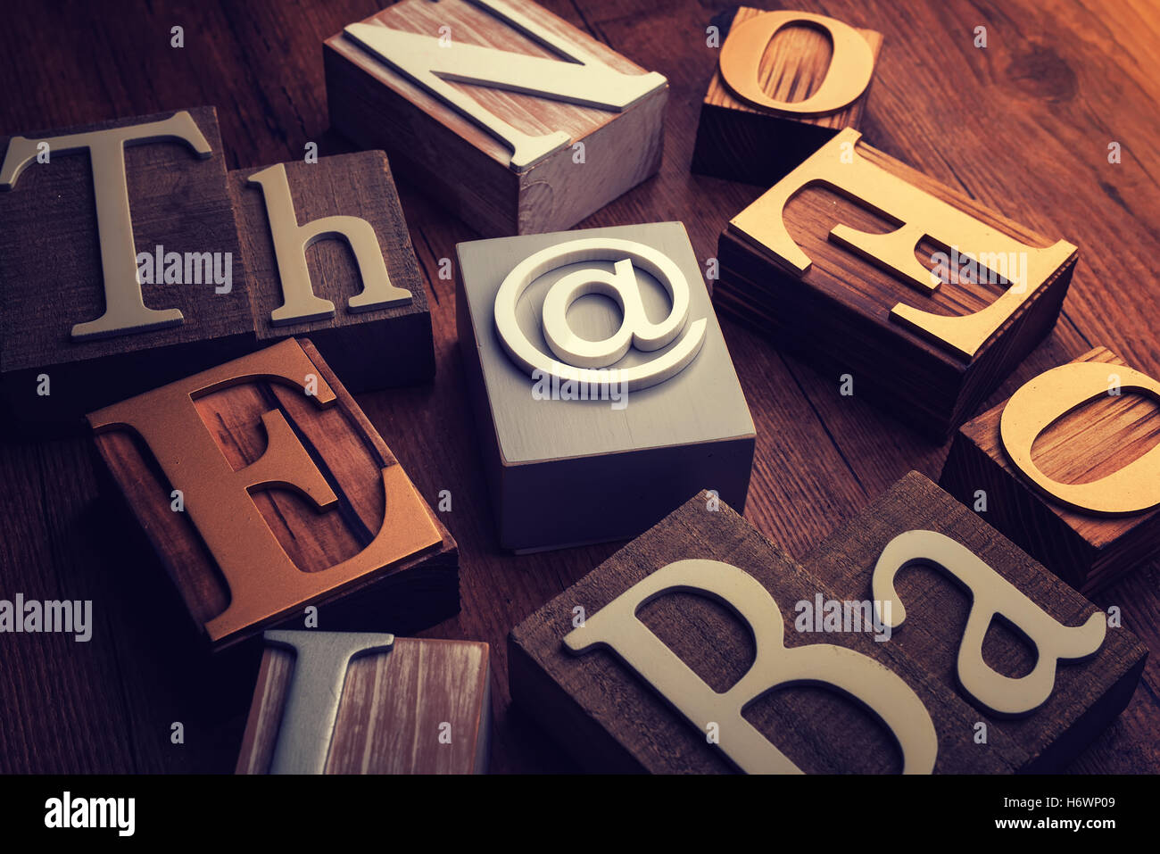 concept word forming with cube on wooden E-mail symbol Stock Photo - Alamy