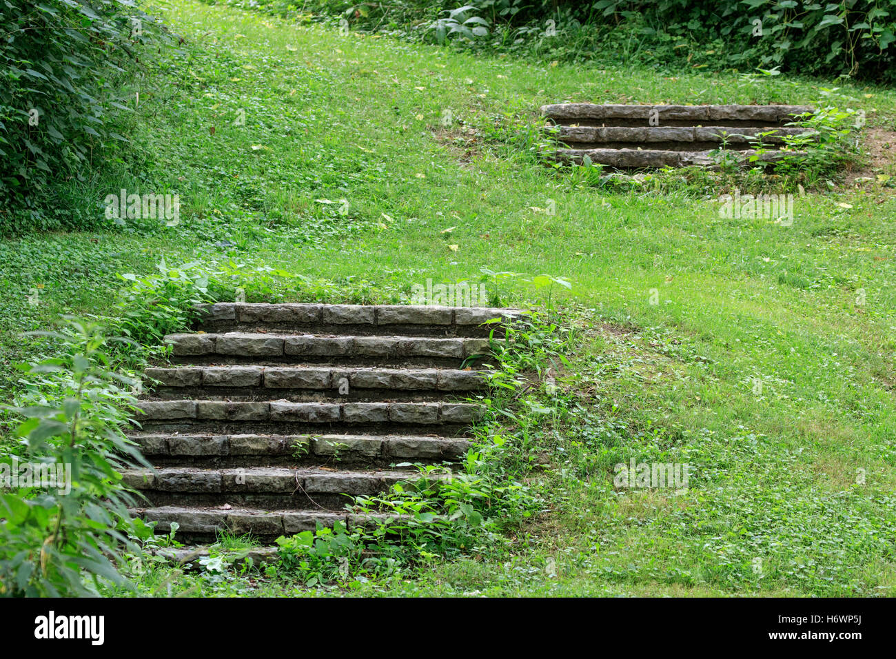 Old stairs along a park path Stock Photo - Alamy