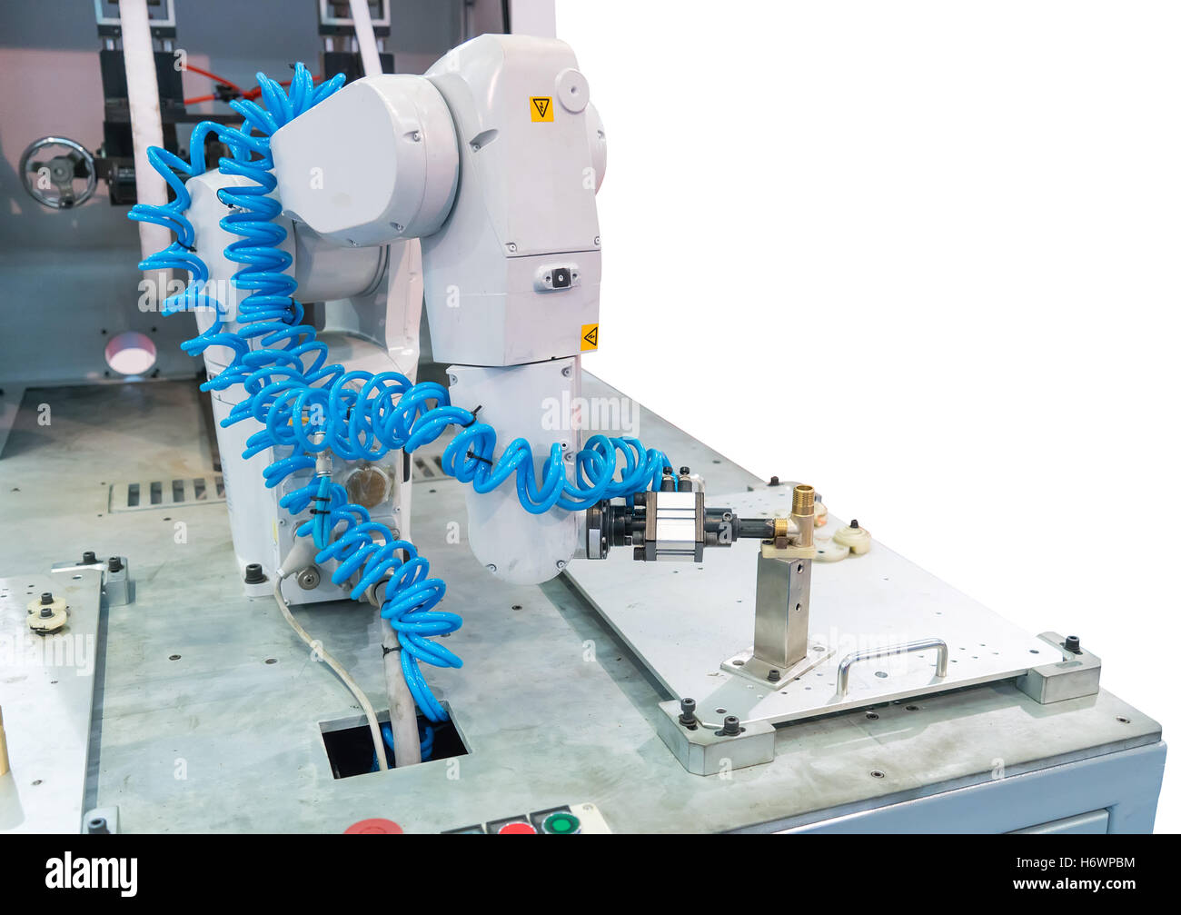Robotic arm at production line in factory Stock Photo - Alamy