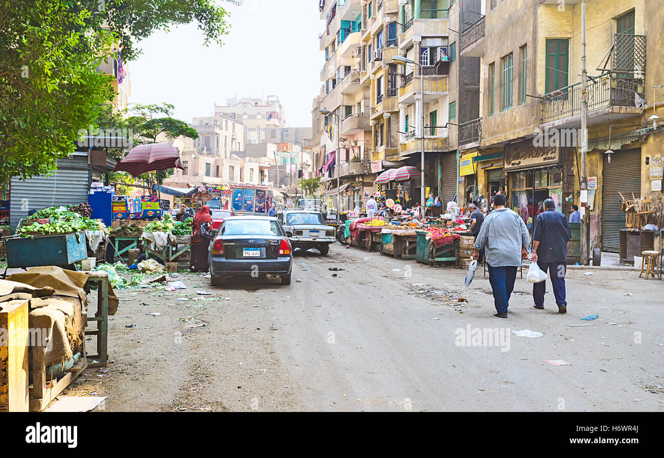 The large food market in poor residential district Stock Photo - Alamy