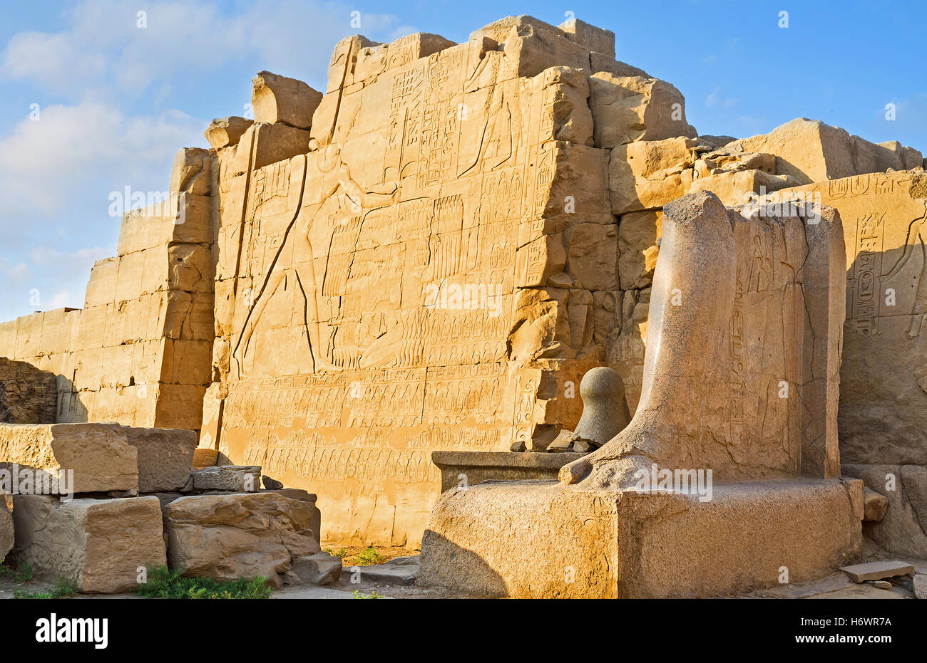 The ancient relief on the Seventh Pylon of Karnak Temple depicts ...