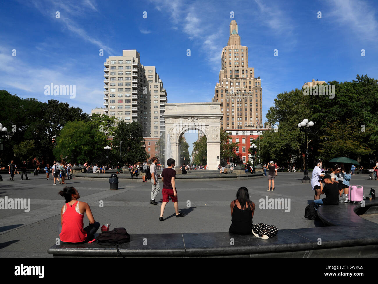 Washington Square park, Greenwich Village, Manhattan, New York, USA ...