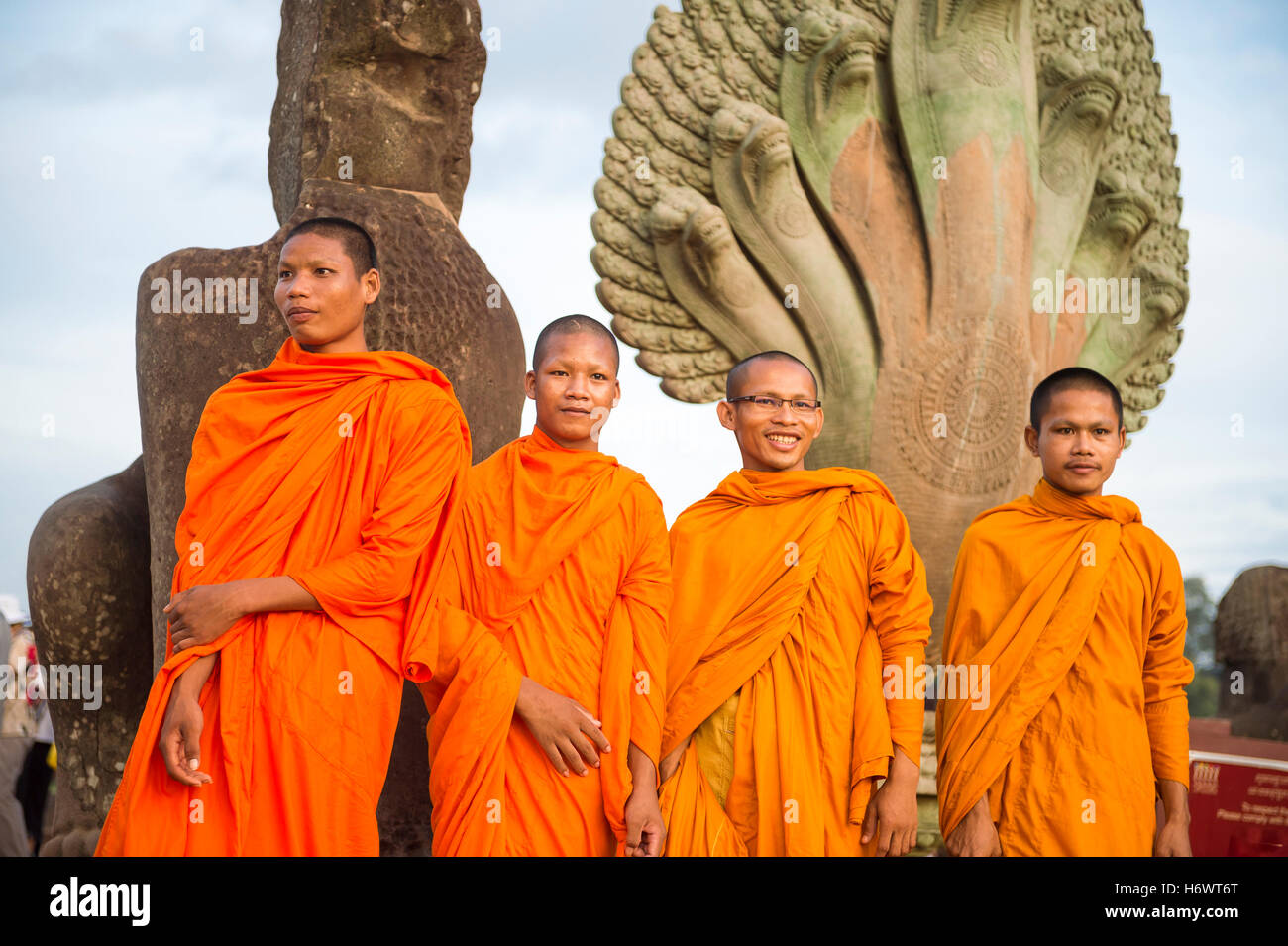 Buddhist monk saffron orange robe hi-res stock photography and images ...