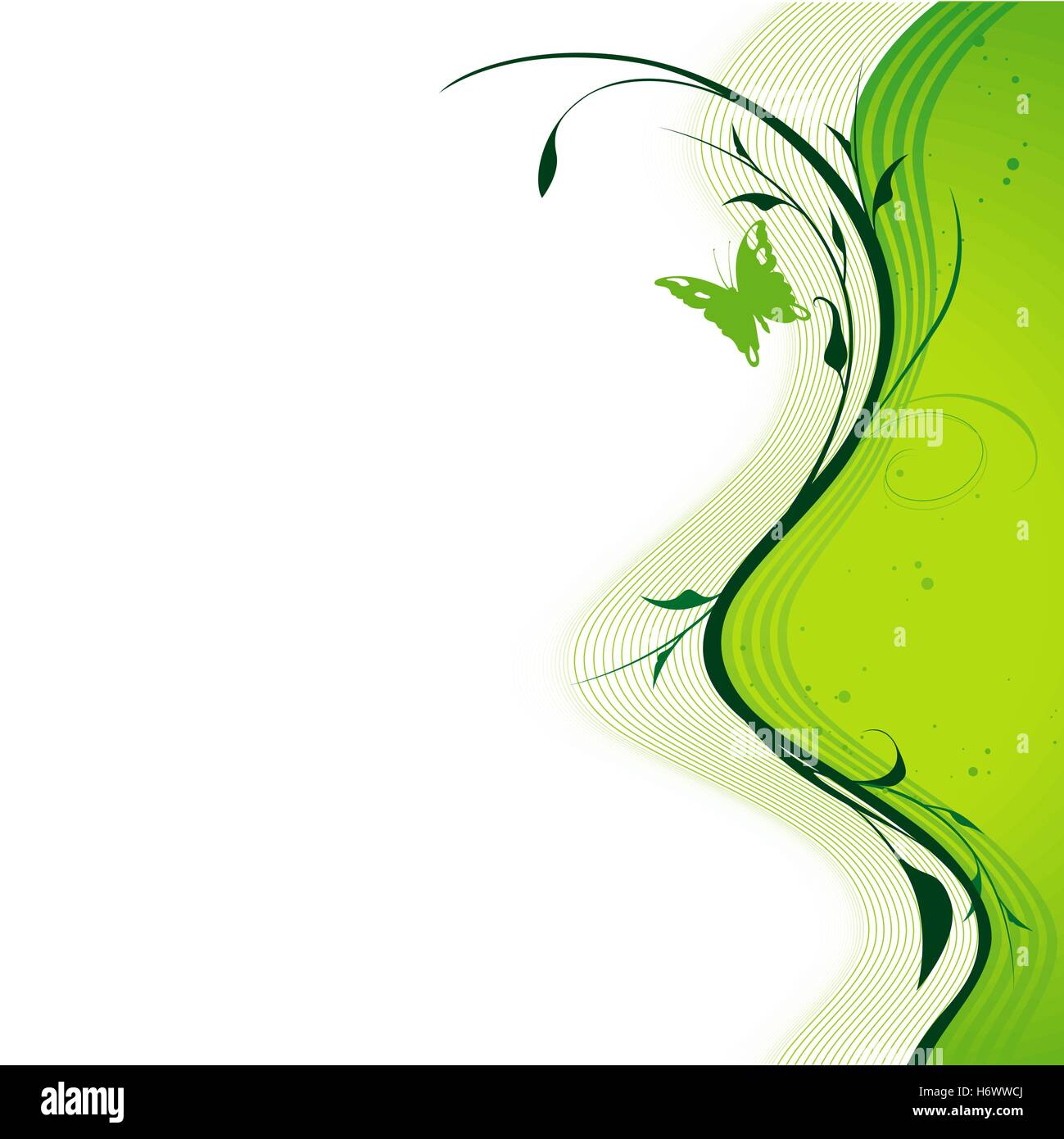 Green Wavy Floral Stock Vector Image & Art - Alamy