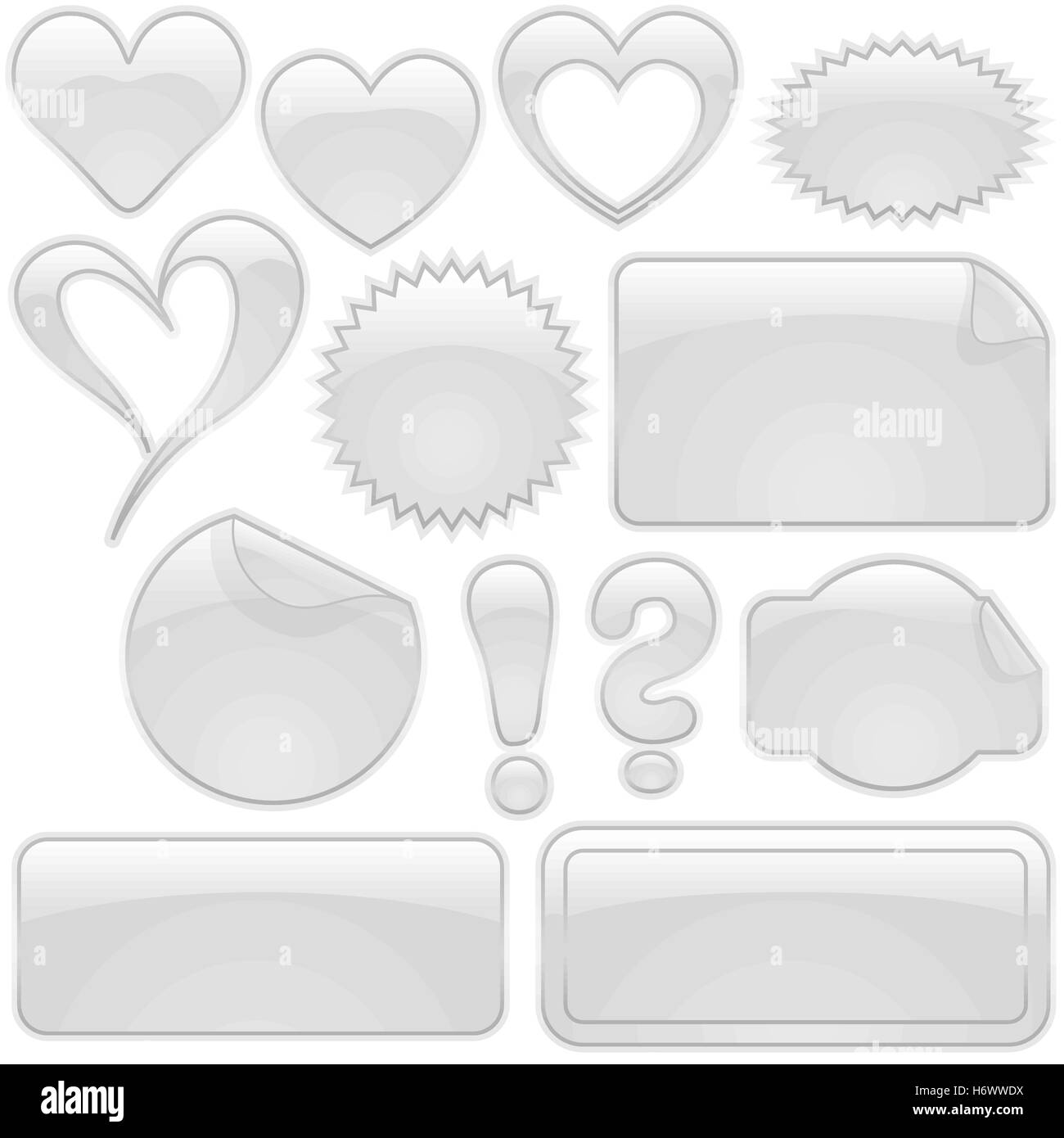 White Glass Shapes Stock Vector Image & Art - Alamy