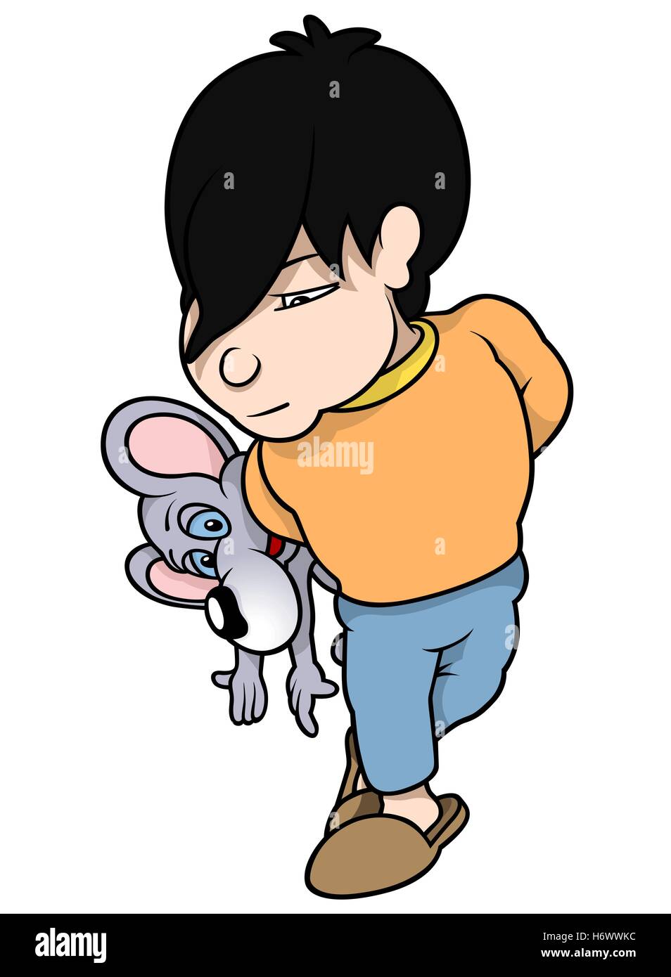 Boy Holding Mouse Stock Vector Image & Art - Alamy