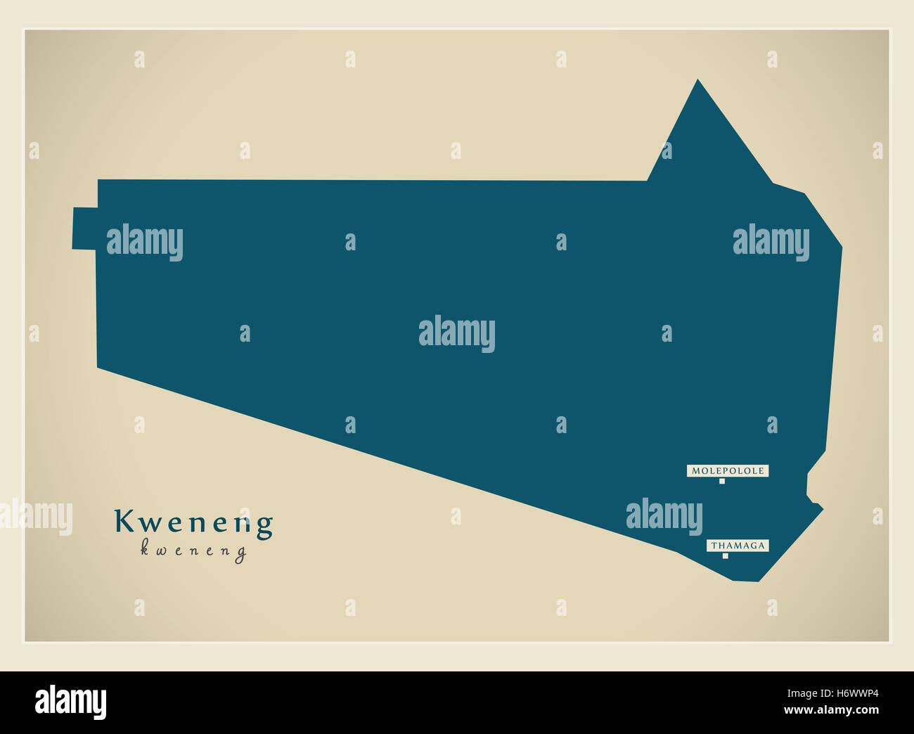 Modern Map - Kweneng BW Stock Photo - Alamy