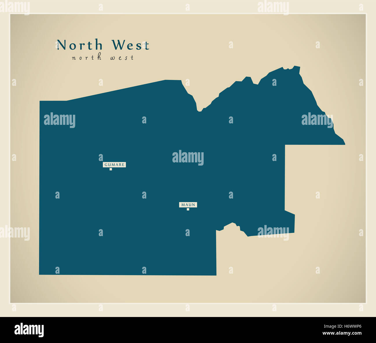 Modern Map - North West BW Stock Photo - Alamy