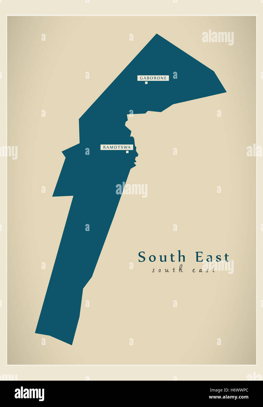 Modern Map - South East BW Stock Photo - Alamy