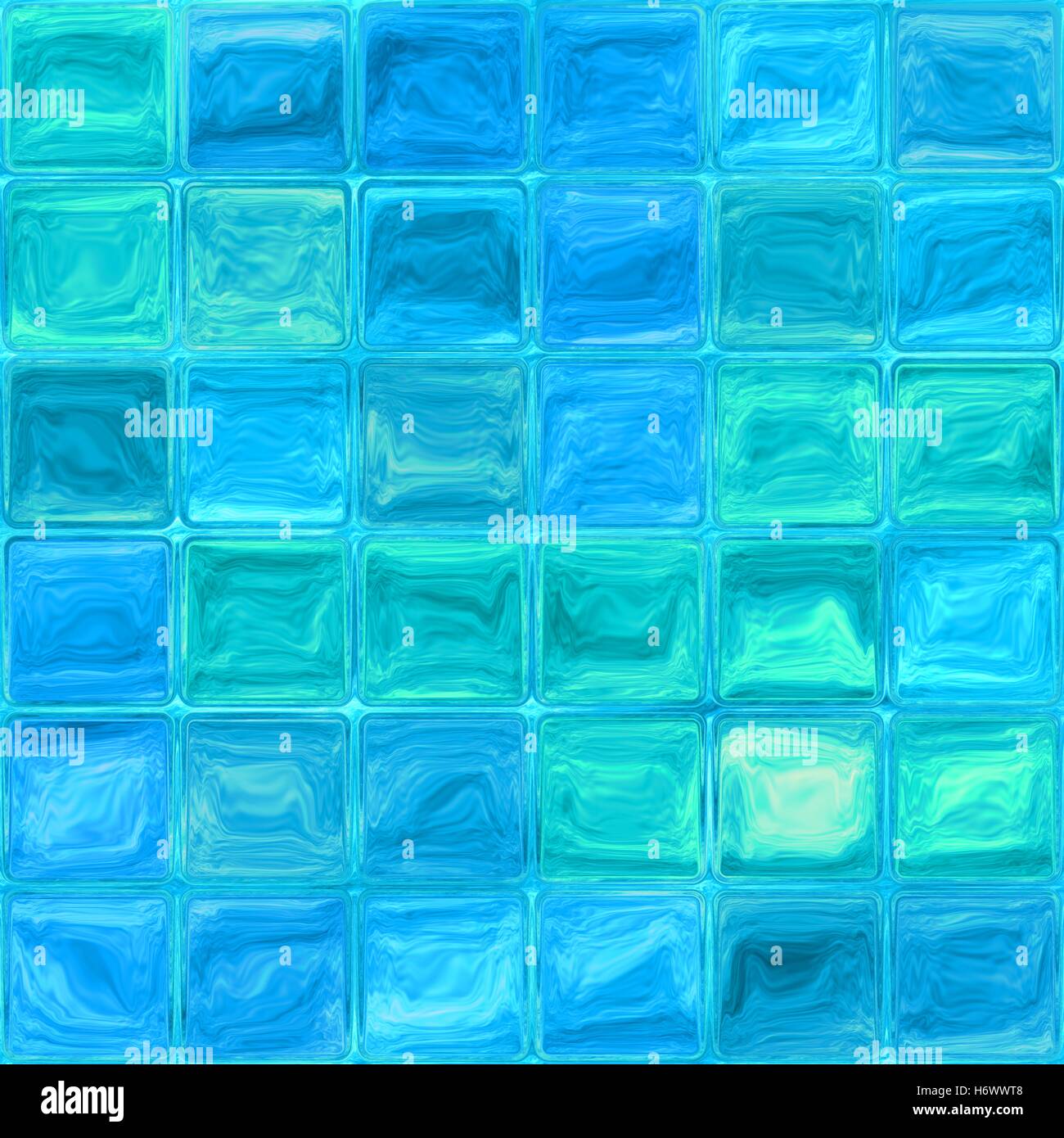 Blue tiles from the shiny glass blocks. Swimming pool tiles mosaic with ...
