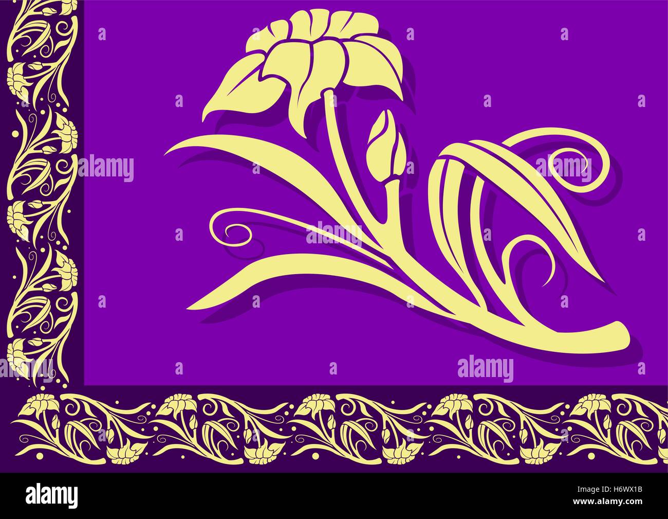 Purple Floral Border Stock Vector Image & Art - Alamy