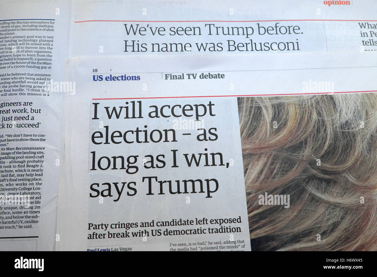 2016 trump newspaper hi-res stock photography and images - Alamy