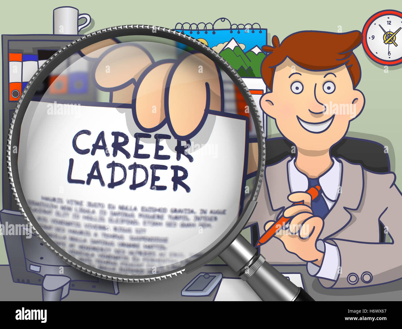 Career Ladder through Magnifying Glass. Doodle Concept Stock Photo - Alamy Career Ladder through Magnifying Glass. Doodle Concept Stock Photo - Alamy