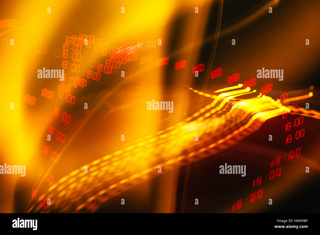 Abstract long exposure image of colorful city street light as urban ...