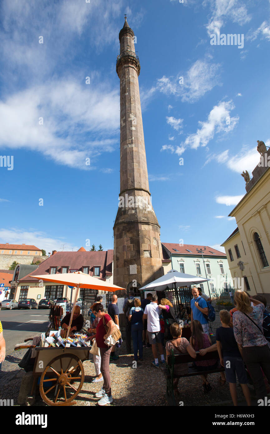 The Kethuda minaret , Eger, Hungary. The Minaret of Eger is the ...