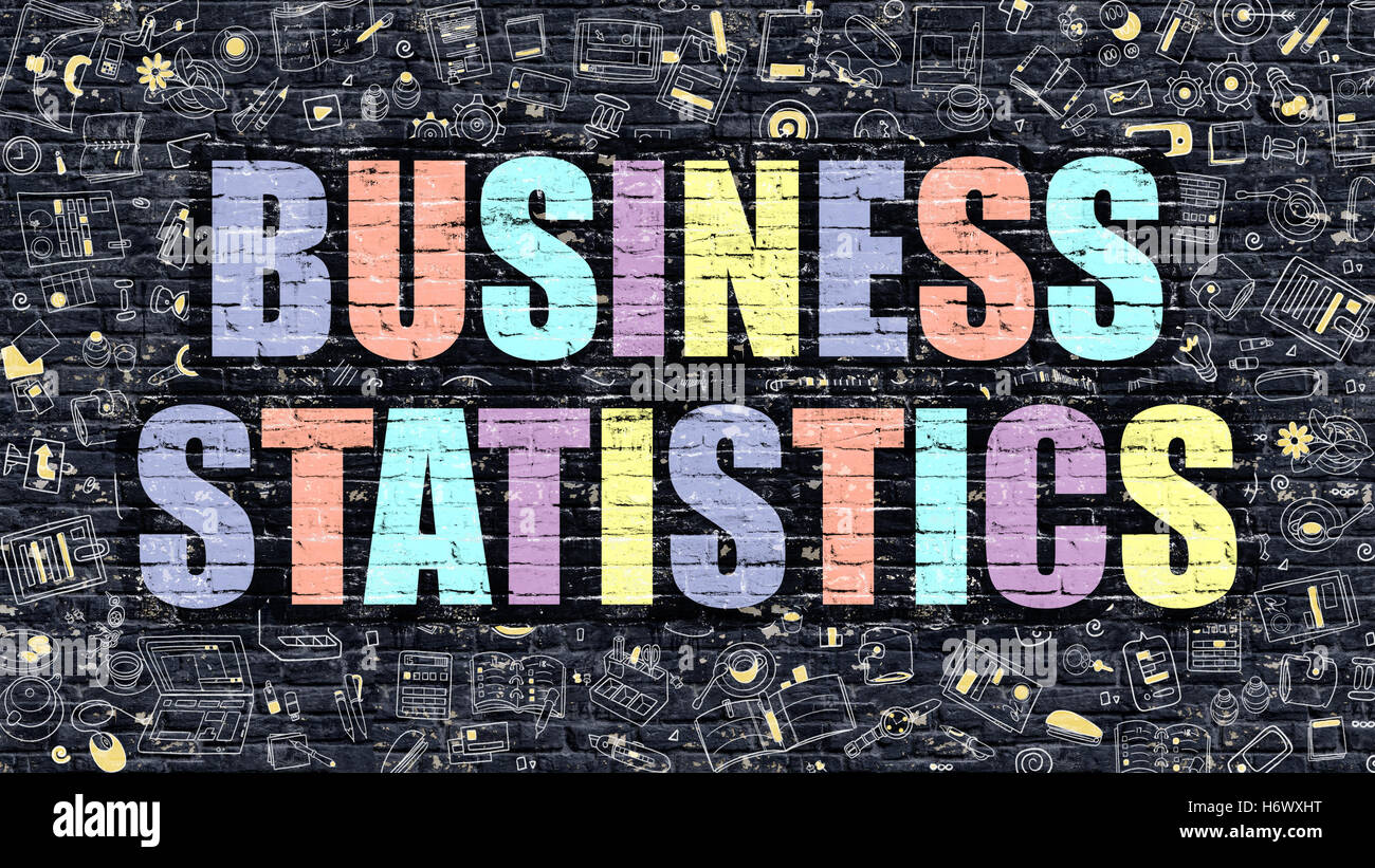 Business Statistics Concept with Doodle Design Icons Stock Photo - Alamy