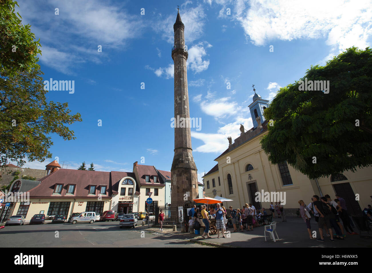 The Kethuda minaret , Eger, Hungary. The Minaret of Eger is the ...