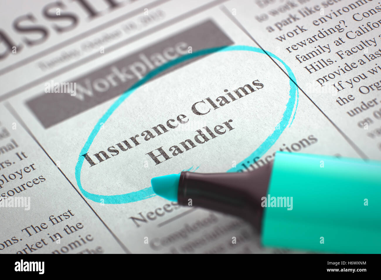 Insurance Claims Handler Join Our Team. 3D Stock Photo - Alamy