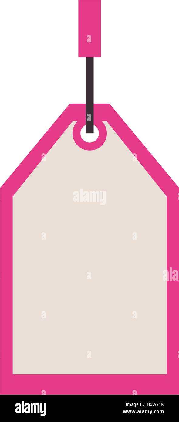 pink price hanging tag template icon over white background. vector ...