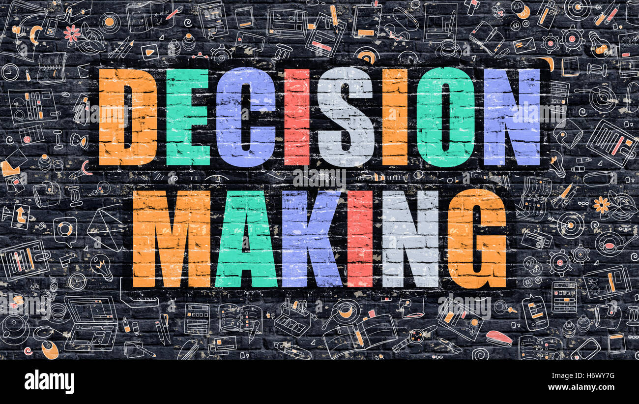 Decision Making Concept with Doodle Design Icons Stock Photo - Alamy