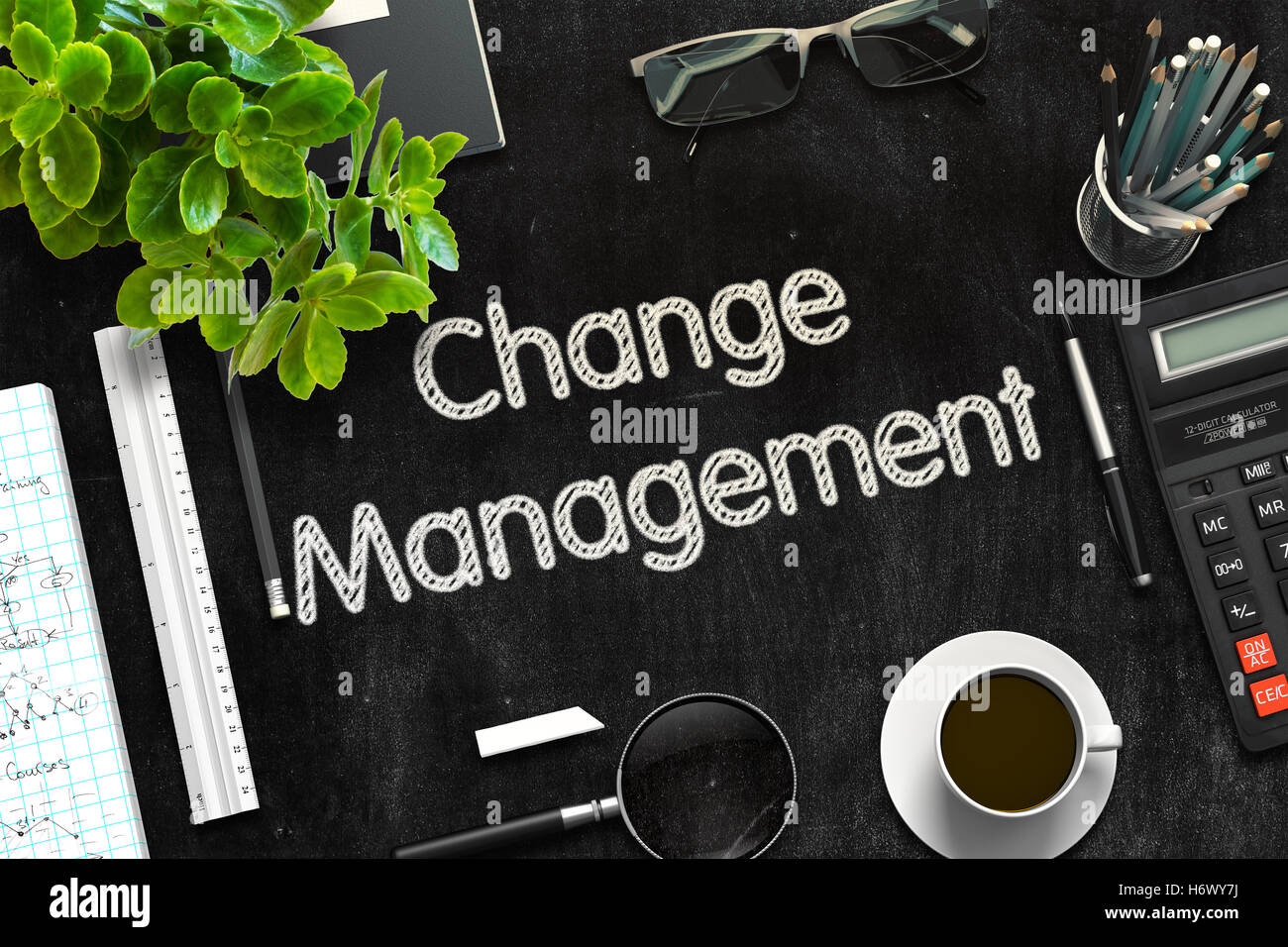Black Chalkboard with Change Management. 3D Rendering Stock Photo - Alamy