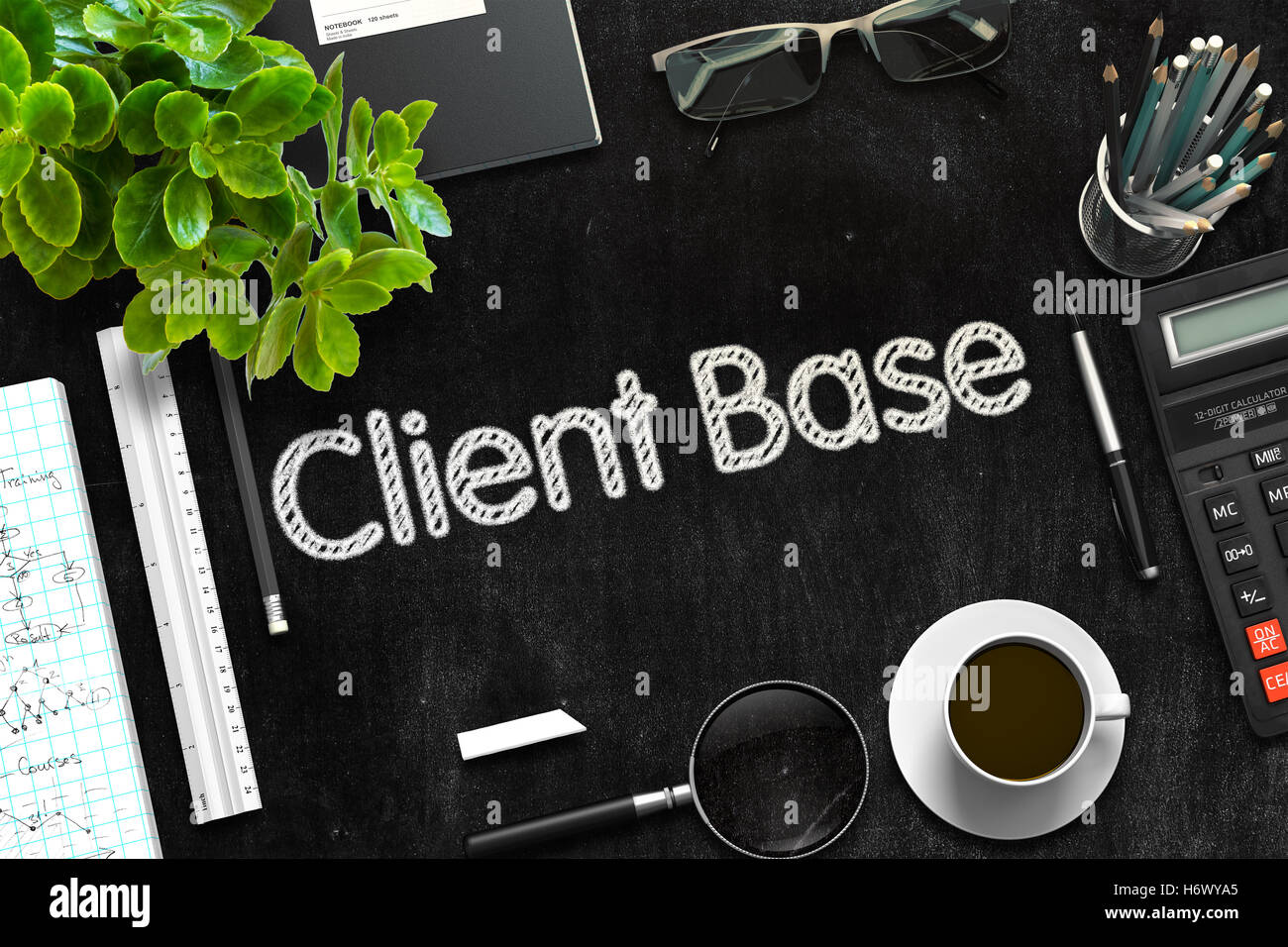 Client Base Handwritten on Black Chalkboard. 3D Rendering Stock Photo ...