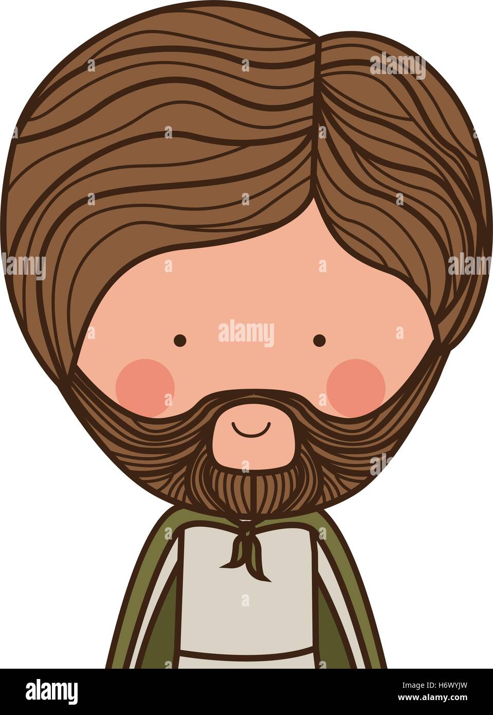 cartoon saint joseph bearded man over white background. religious ...